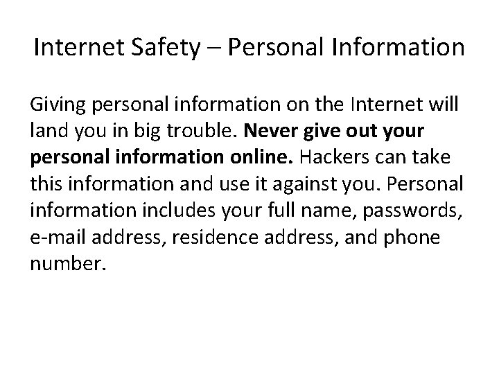 Internet Safety By the Dunlap Decoders Lesson Overview