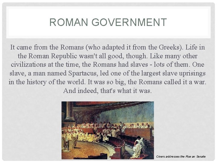ROME WHAT TO KNOW ABOUT ROME Standard 6