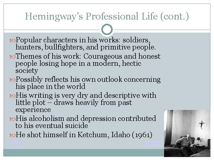 A Biography of Ernest Hemingway A Portrait of