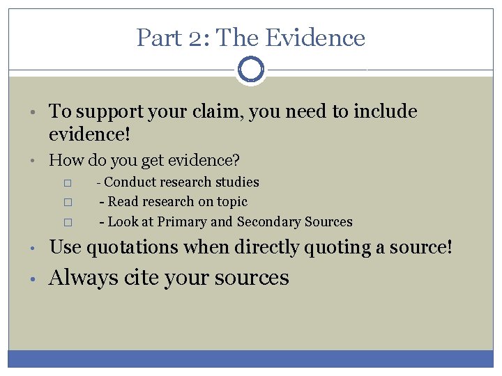 Argumentative Writing LT SWBAT determine the parts of