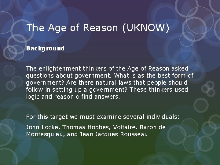 Unit 4 Enlightenment and Absolutism Lesson 8 The