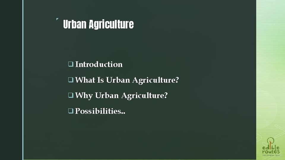 Exploring the world of Urban Agriculture Finding Roots