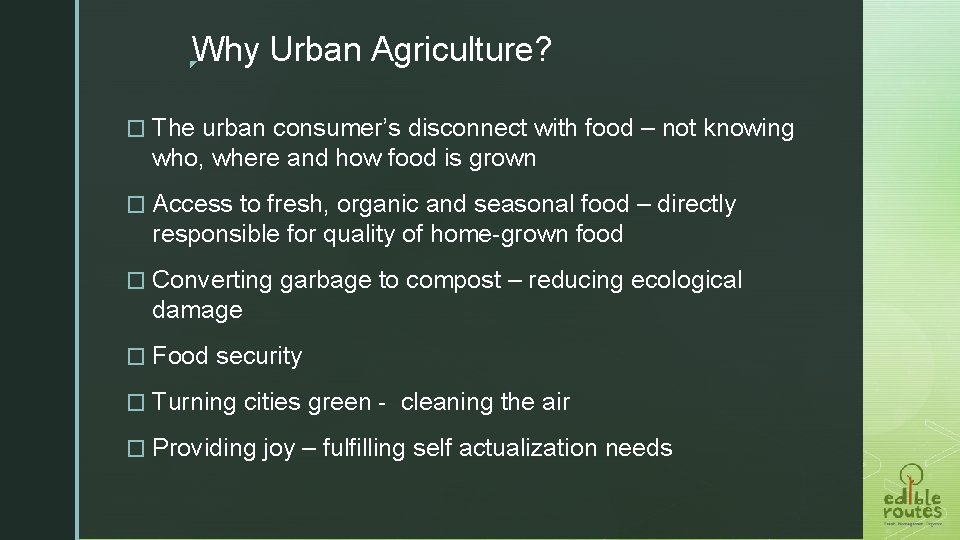 Exploring the world of Urban Agriculture Finding Roots