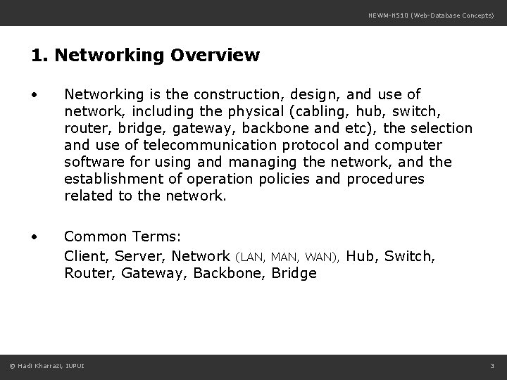 NEWMN 510 WebDatabase Concepts Lecture 1 NEWM N