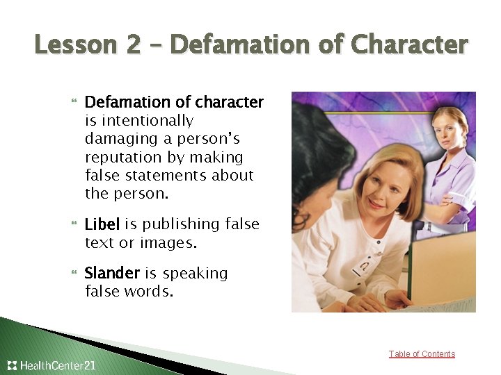 Civil and Criminal Law Table of Contents TABLE