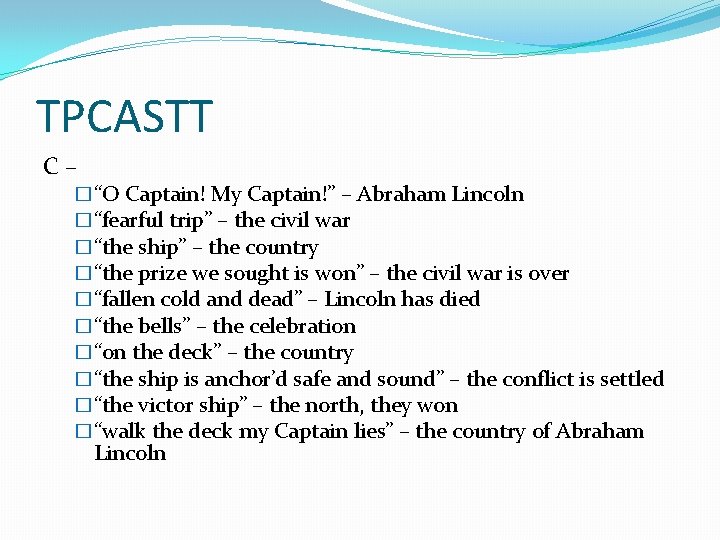 O Captain My Captain By Walt Whitman Gabe