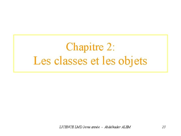 Cours Programmation Oriente Objet POO 2 eme anne