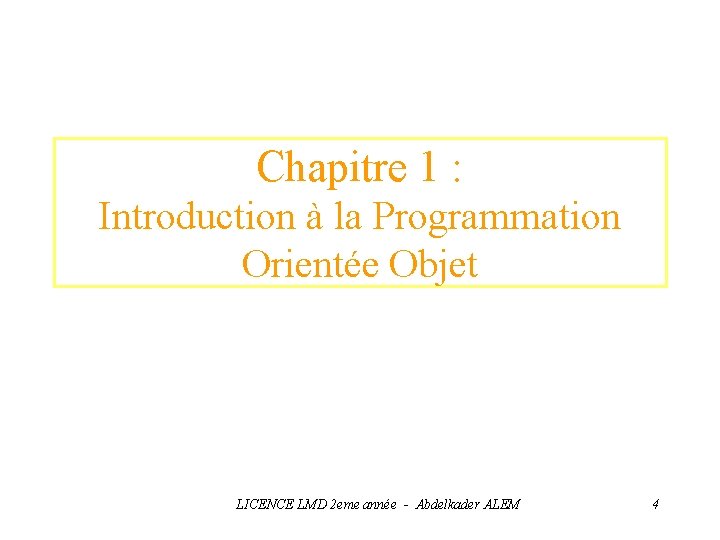 Cours Programmation Oriente Objet POO 2 eme anne