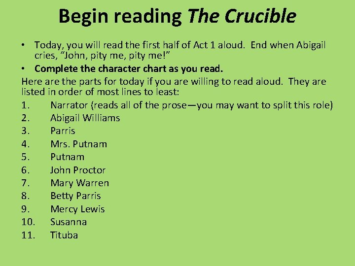 Warmup Definition of a crucible a place of