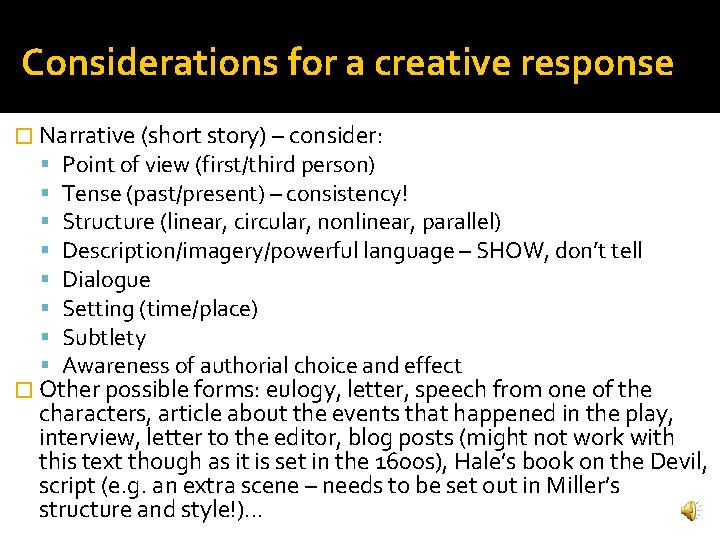 The Crucible Context Creative writing What makes a