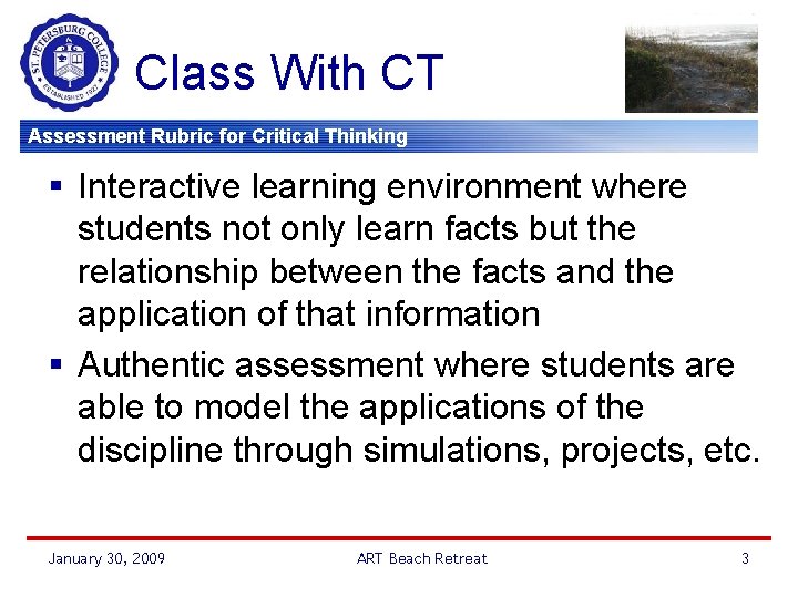 Assessment Rubric for Critical Thinking Academic Round Table