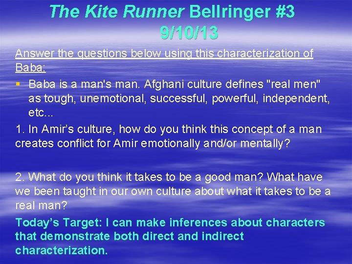 The Kite Runner Bellringer 1 9613 1 The