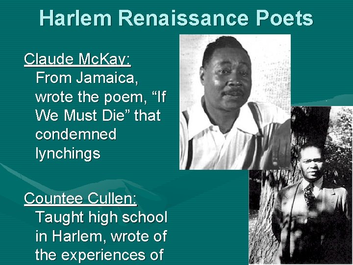 The Harlem Rennaisance HARLEM RENAISSANCE Rebirth of AfricanAmerican