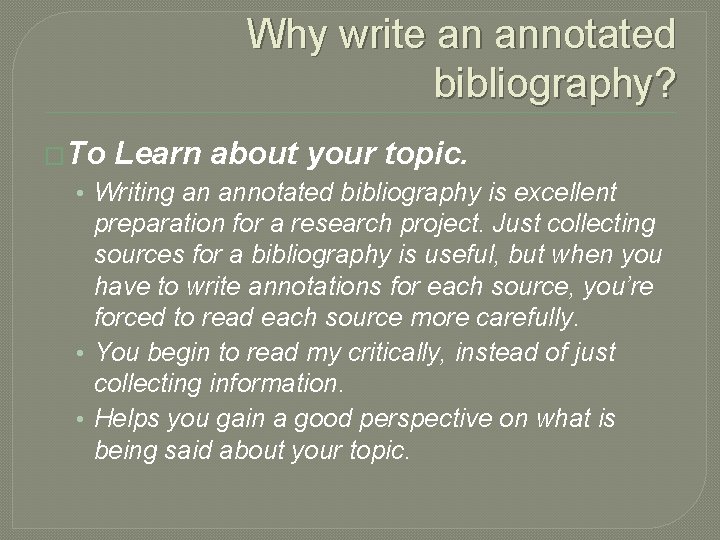 Annotate Bibliographies Personal Project Definitions Bibliography a list