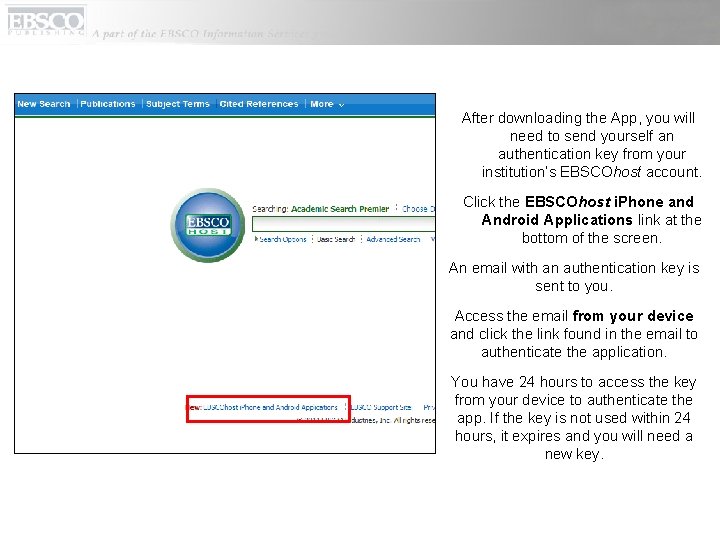 The EBSCOhost Android Application Tutorial support ebsco com