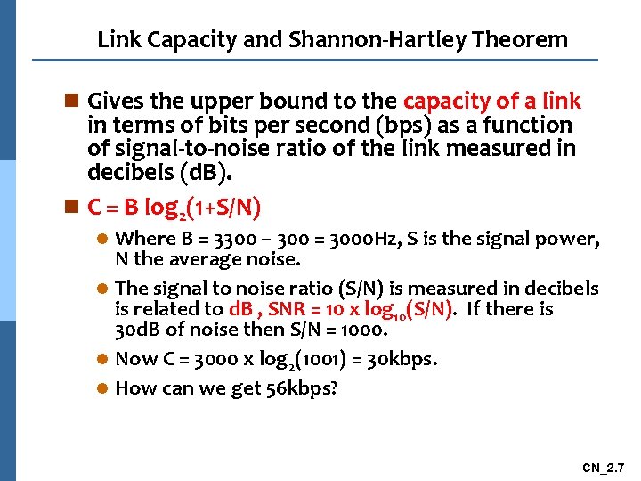 Computer Networks Chapter 2 Getting Connected Problems n