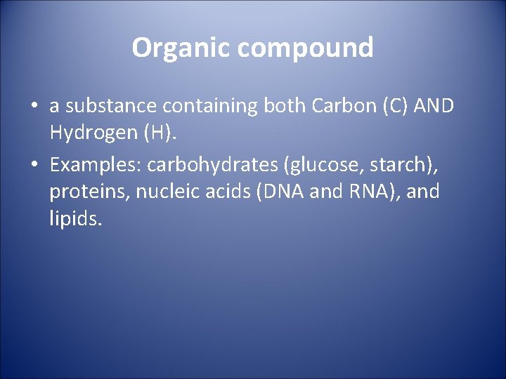 Carbohydrate Prelab Notes Organic compound a substance containing