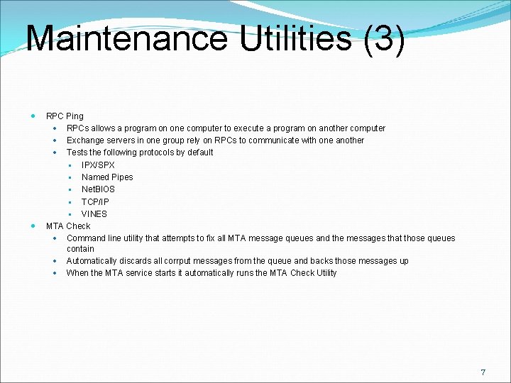 Introduction to Exchange Chapter 13 Monitoring and Troubleshooting