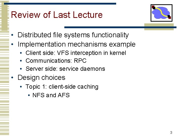 15 440 Distributed Systems Lecture 8 Distributed File