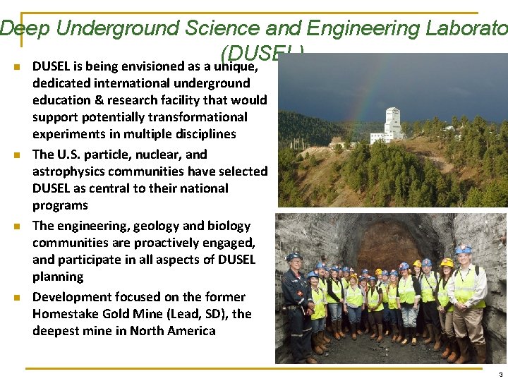 Deep Underground Science Engineering Laboratory Dr Ed Seidel