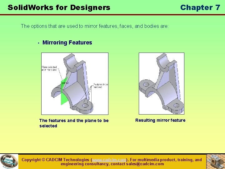 Solid Works for Designers Chapter 7 Learning Objectives