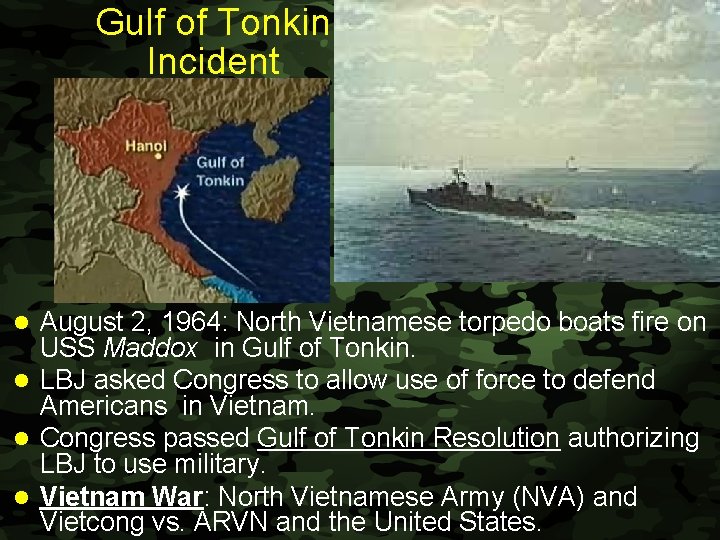 Slide 1 BellRinger 53 Vietnam War On the