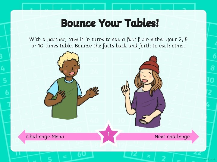 Times Table Challenges Here are twenty times table