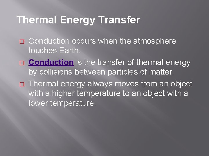 Energy Transfer in the Atmosphere radiation stability conduction