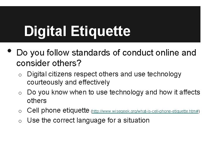 Digital Citizenship What is it Be a Digital