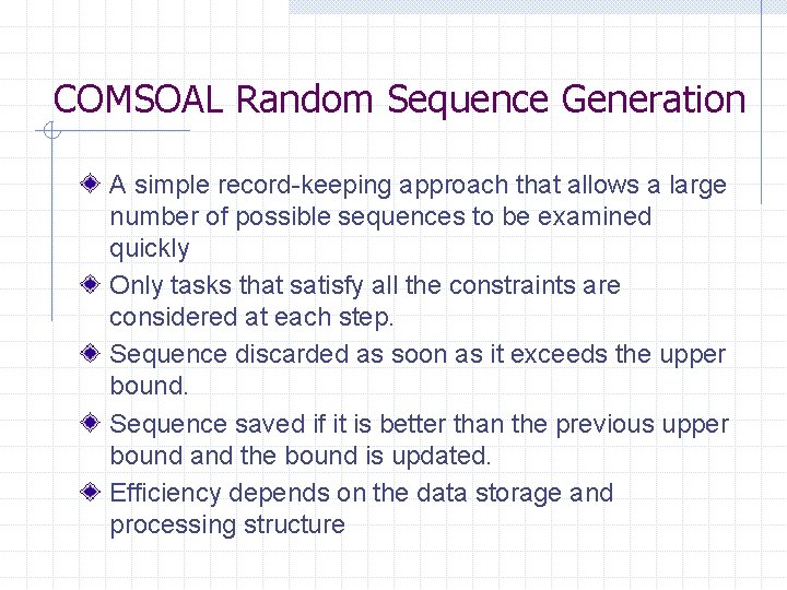 Approaches to Line Balancing COMSOAL RPW Active Learning