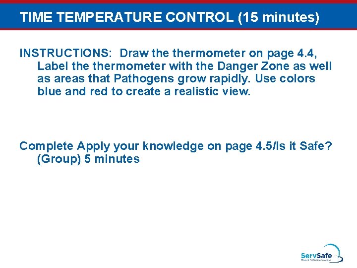 Objective 1 03 Understand the food handlers responsibility