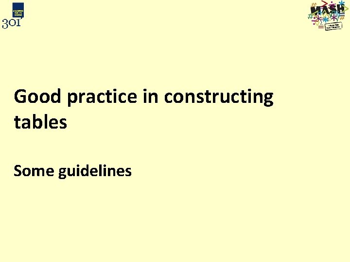 Good Practice In Constructing Tables Mathematics Statistics Help