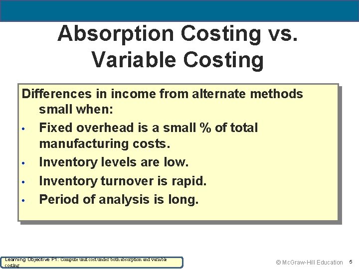 Variable Costing and Analysis Chapter 19 Wild Shaw