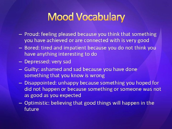 Agenda Introduction to Mood Vocabulary Video Practice Romeo
