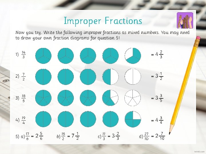 Converting between Mixed Numbers and Improper Fractions Learning