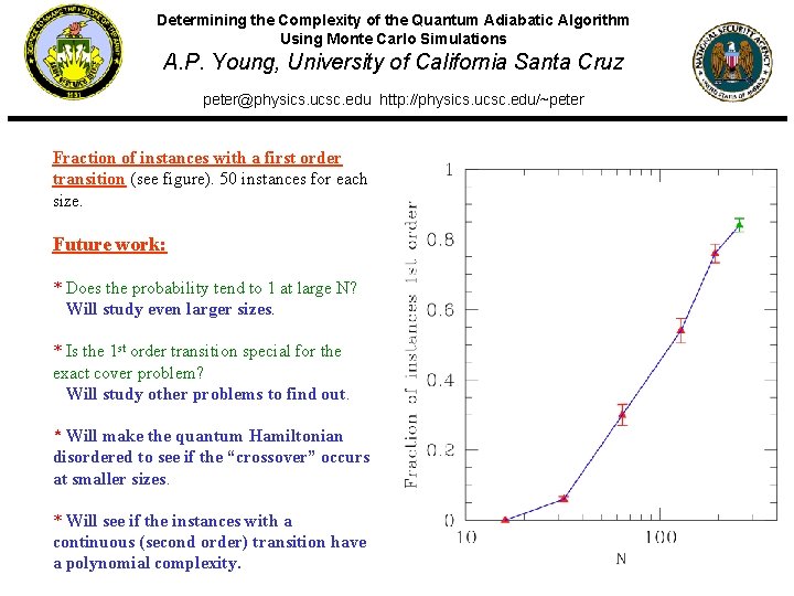 Determining The Complexity Of The Quantum Adiabatic Algorithm 0999