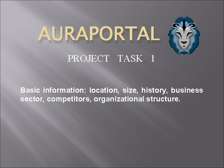 Aura Portal AURAPORTAL PROJECT TASK 1 Basic information
