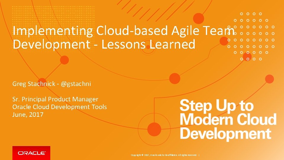 Implementing Cloudbased Agile Team Development Lessons Learned Greg Implementing Cloudbased Agile Team Development Lessons Learned Greg