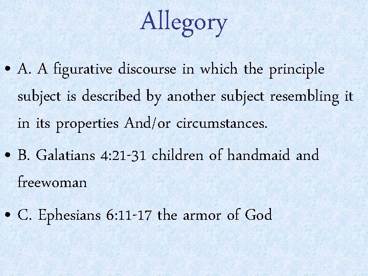 FIGURES OF SPEECH IN THE BIBLE PART ONE