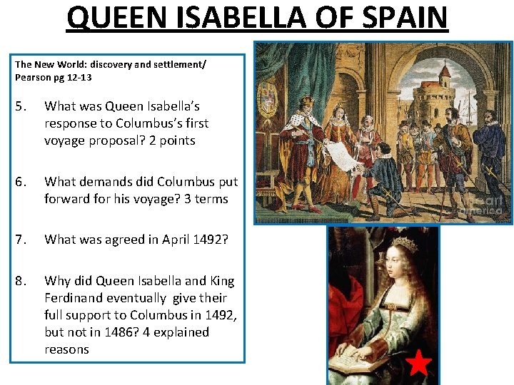 Lesson 2 Queen Isabella and Columbus Key Word