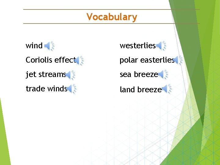 Lesson 2 2 Air Currents Vocabulary wind westerlies