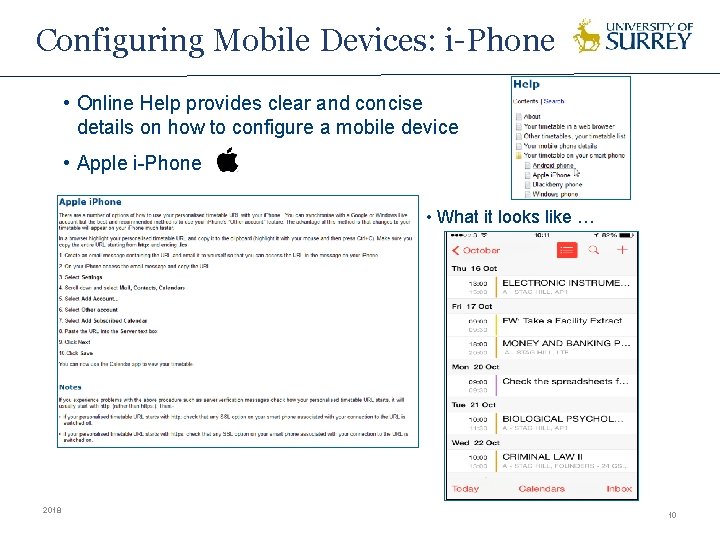 An Introduction to Online Timetabling Student Version 2018