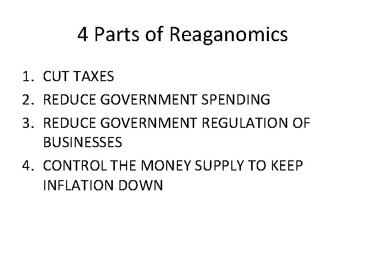 1980 s Unit Objectives To understand the causes