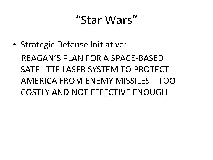 1980 s Unit Objectives To understand the causes