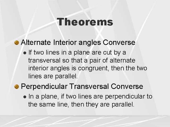 Geometry Lesson 3 5 Proving Lines Parallel Objective