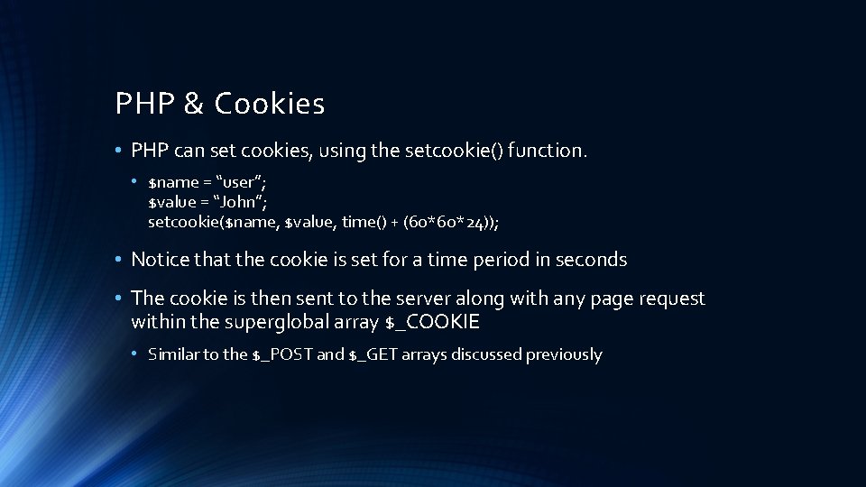 Web Programming Language CHA PT ER 7 Cookies