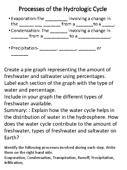 The Structure of Hydrosphere How is water distributed