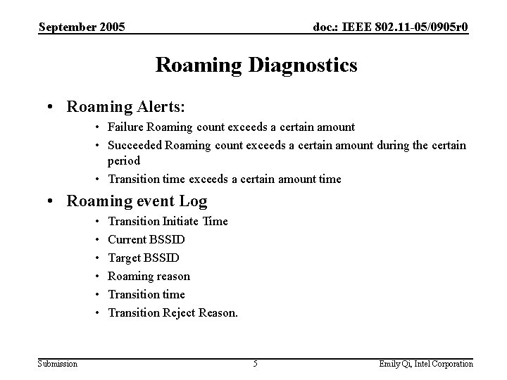 September 2005 doc IEEE 802 11 050905 r