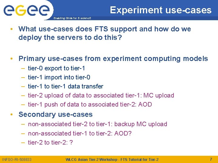 Enabling Grids for Escienc E FTS Administrators Tutorial