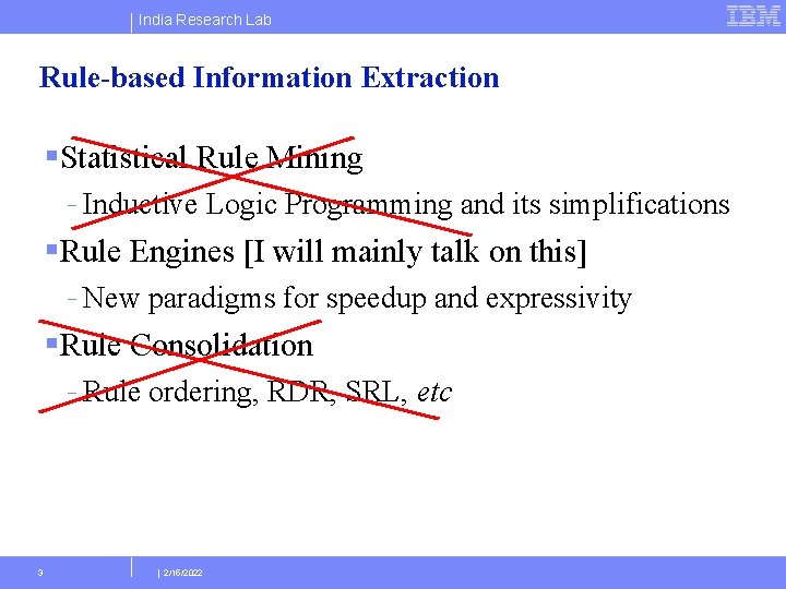 IBM India Research Lab Some Work on Information